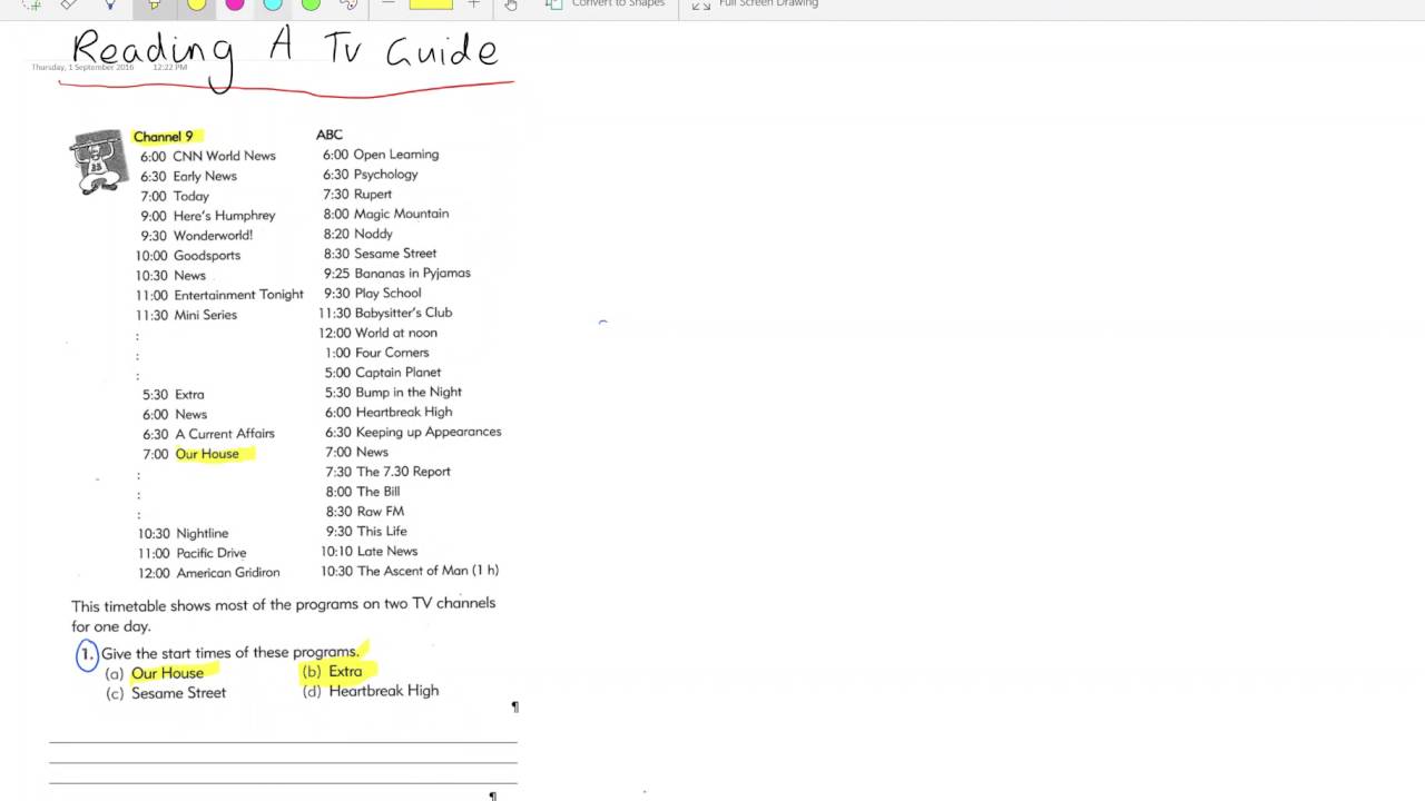 Reading a TV Guide - YouTube