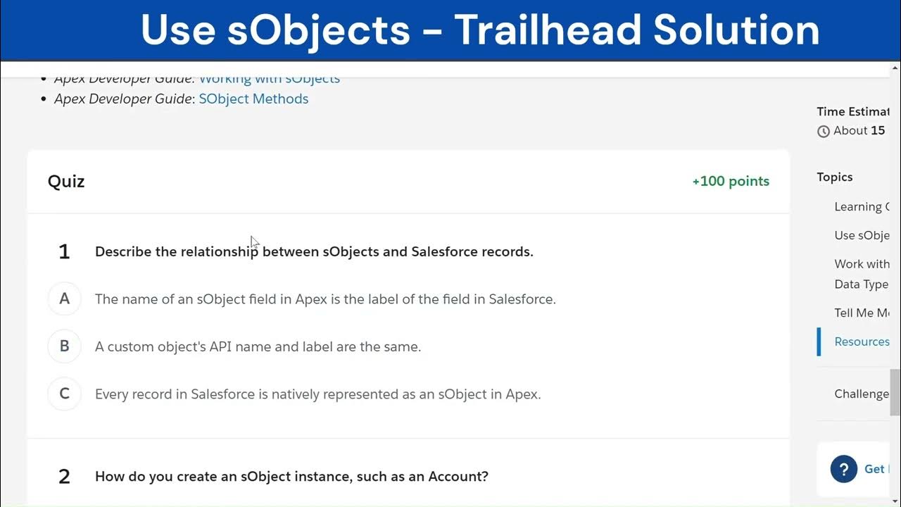 Use sObjects - Apex basics and Database - Trailhead Salesforce - YouTube