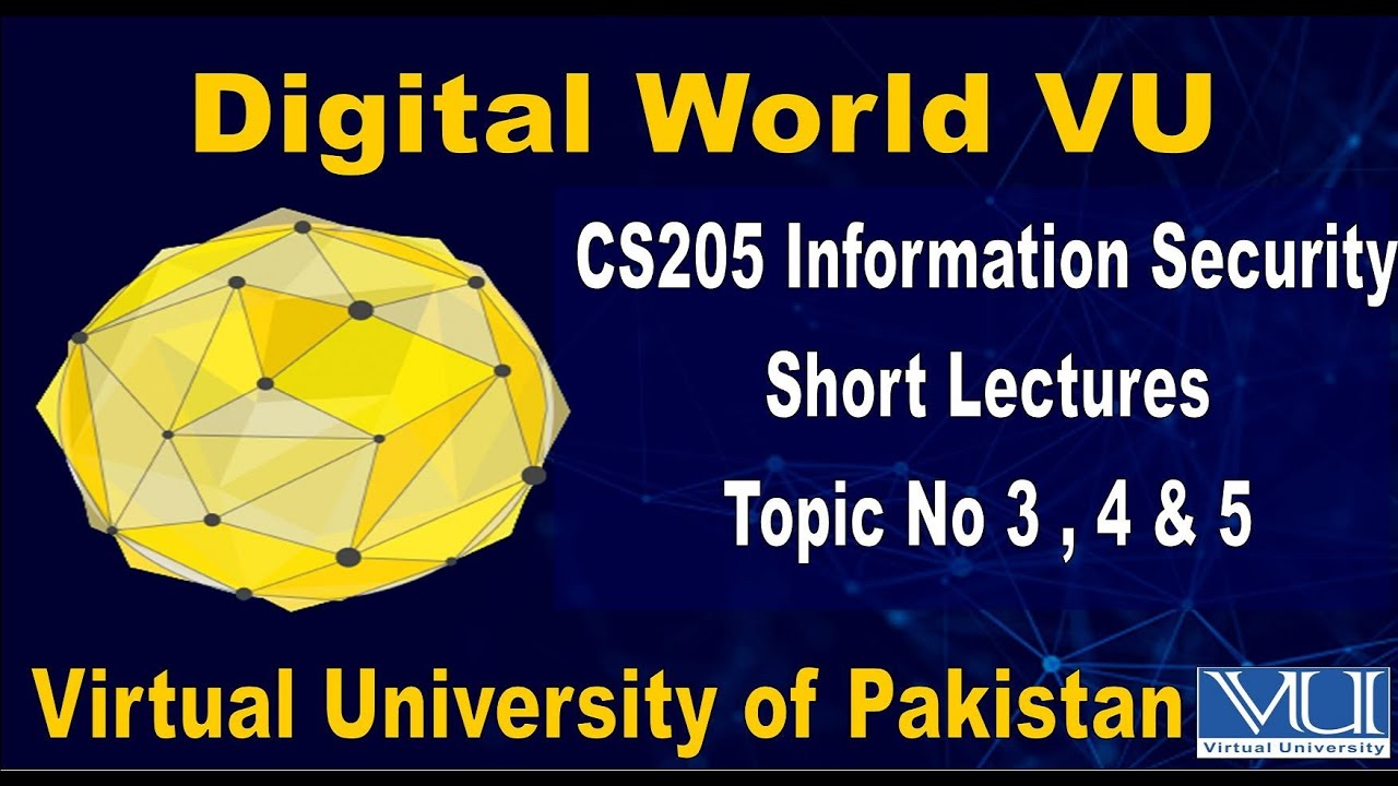 CS205 Information Security Short Lectures Topic No 3, 4 & 5 - YouTube