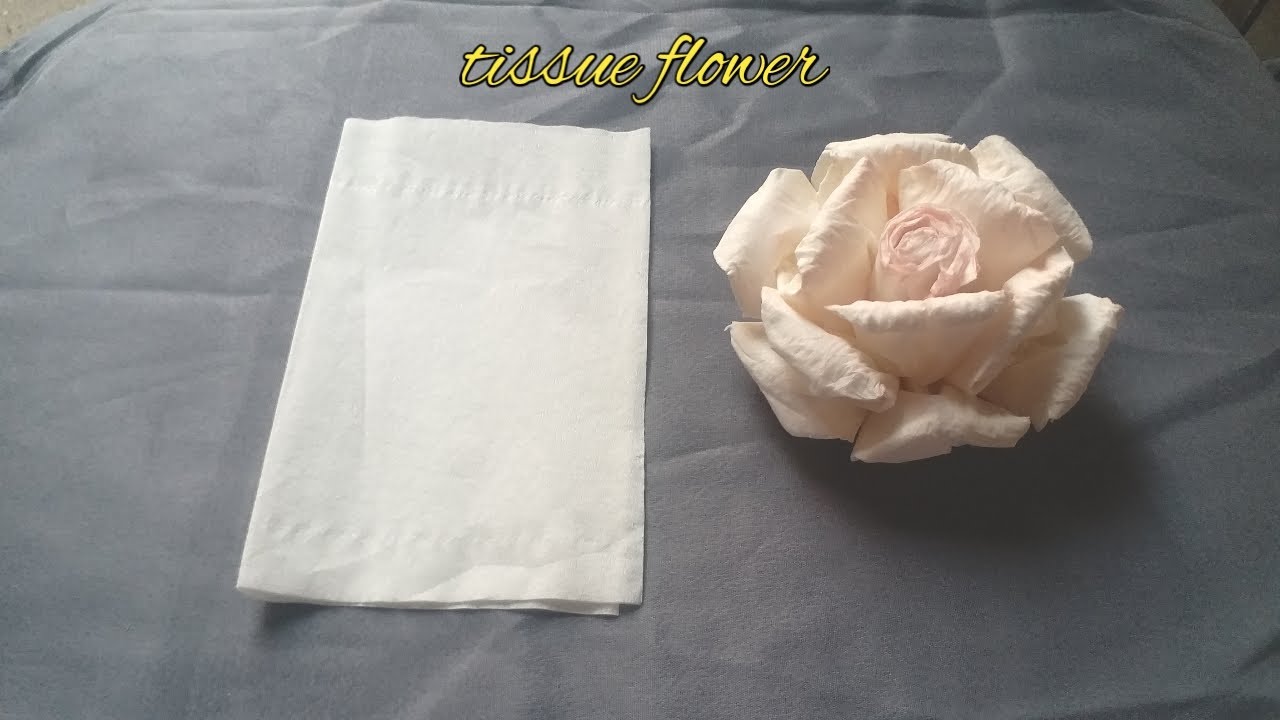 Diy rose paper from tissue paper //How to make beautiful tissue flower ...
