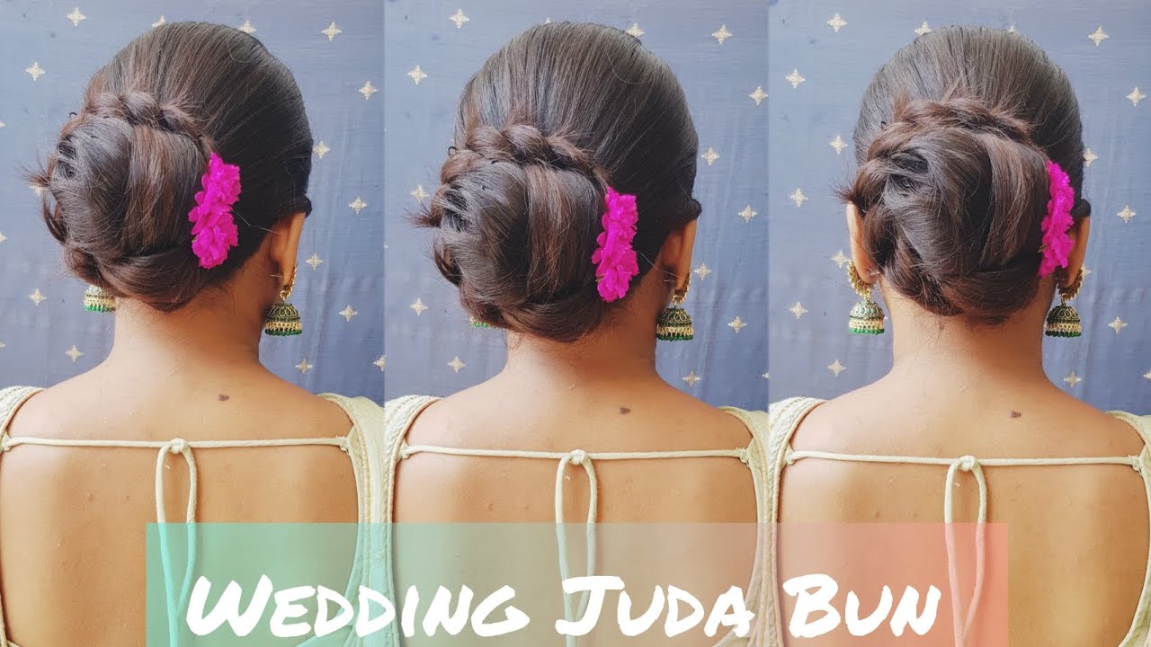 Wedding Juda Bun Hairstyle | Easy Juda Hairstyle For Wedding | Wedding ...
