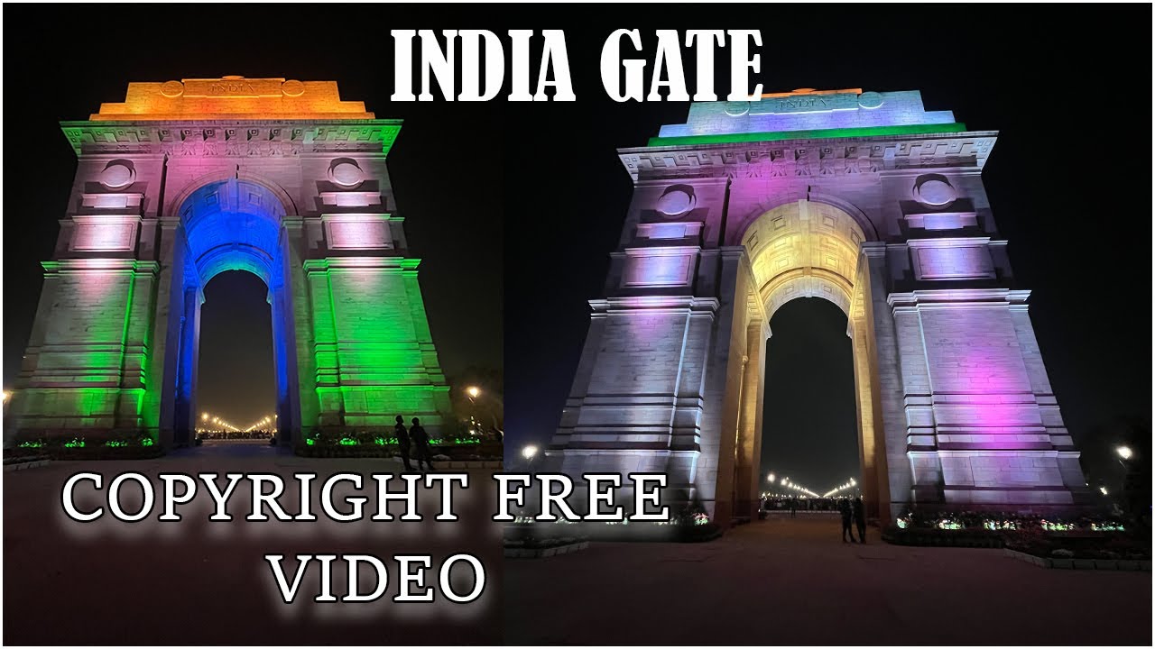 India Gate Night View | Copyright free Video | 4K video - YouTube