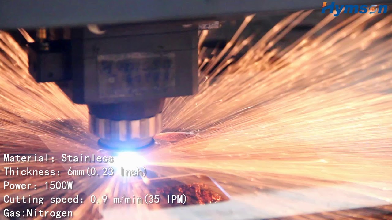 Hymson丨1500W 6mm Stainless steel laser cut - YouTube