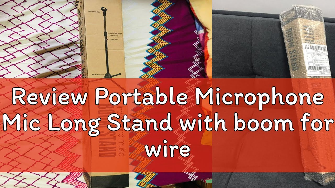 Review Portable Microphone Mic Long Stand with boom for wireless ...