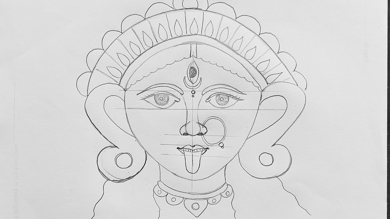 Maa kali drawing very easy step by step ll Diwali special drawing ll ...