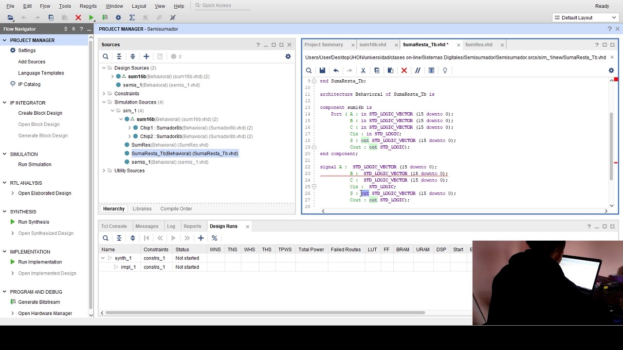 Sumador Restador Vivado (test bench) - YouTube