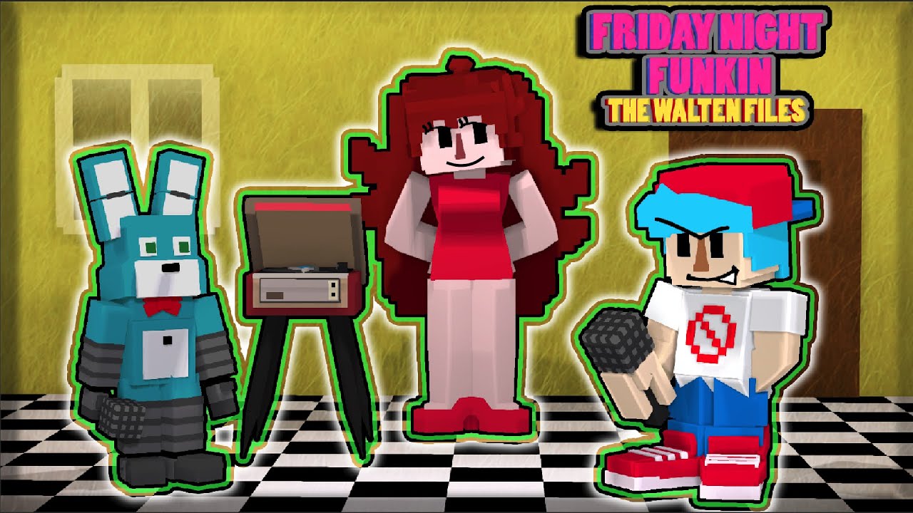 "SleepOver" FNF Vs The Walten Files / Bon Tape 1 (Minecraft Animation ...