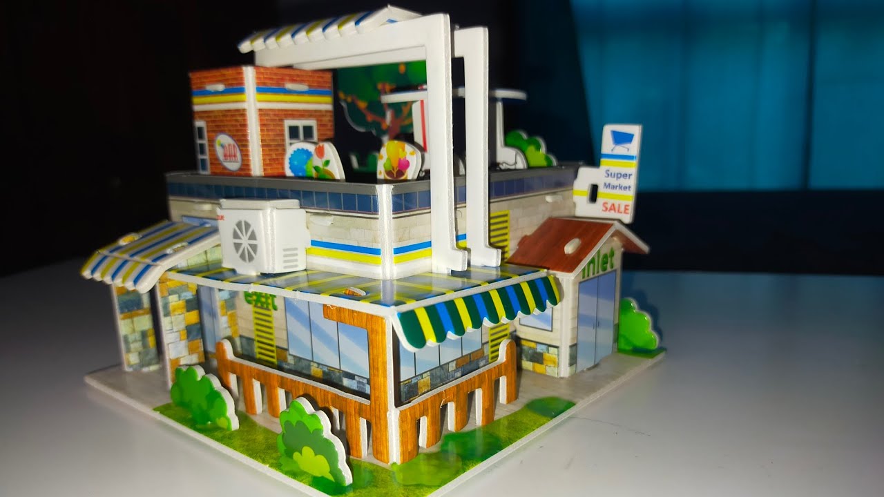 Merangkai 3D PUZZLE Supermarket | Diy mainan edukasi anak - YouTube