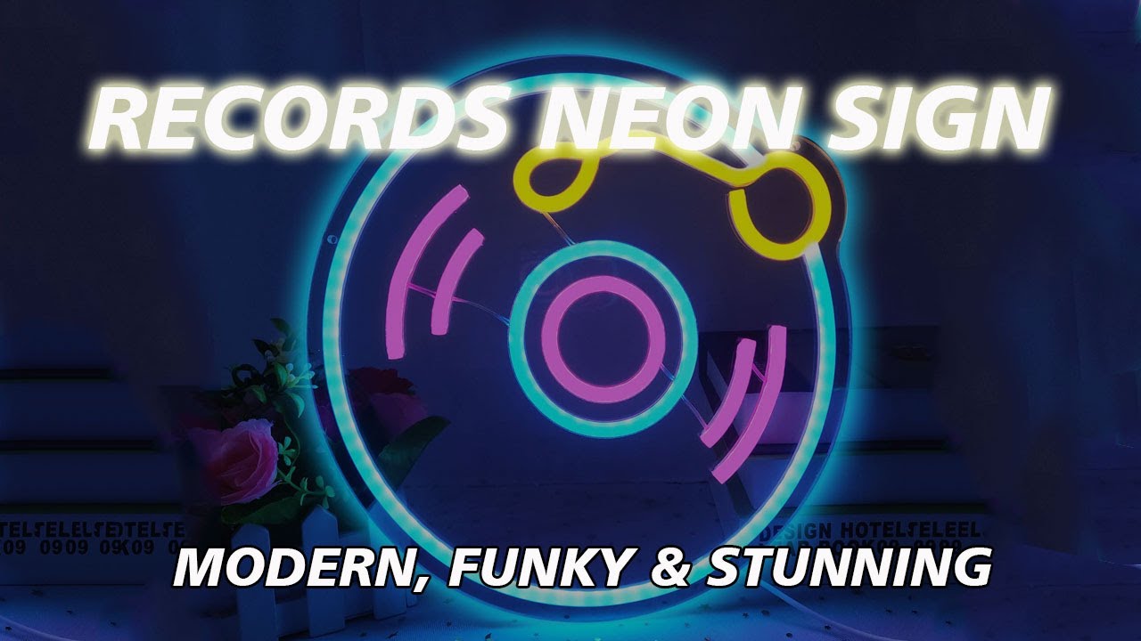 Records Neon Sign | Elegant And Fashionable Neon Sign For Your Music ...