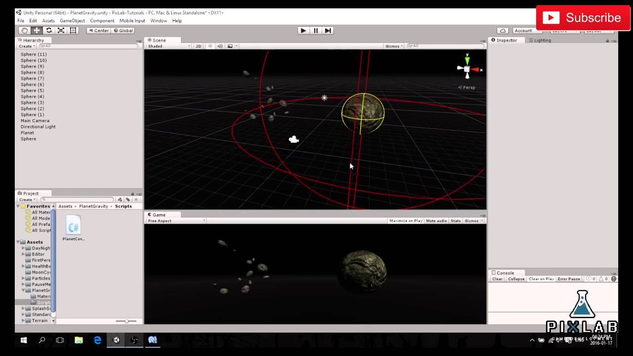 PixLab Tutorials SimplePlanetGravityInUnty5 - YouTube