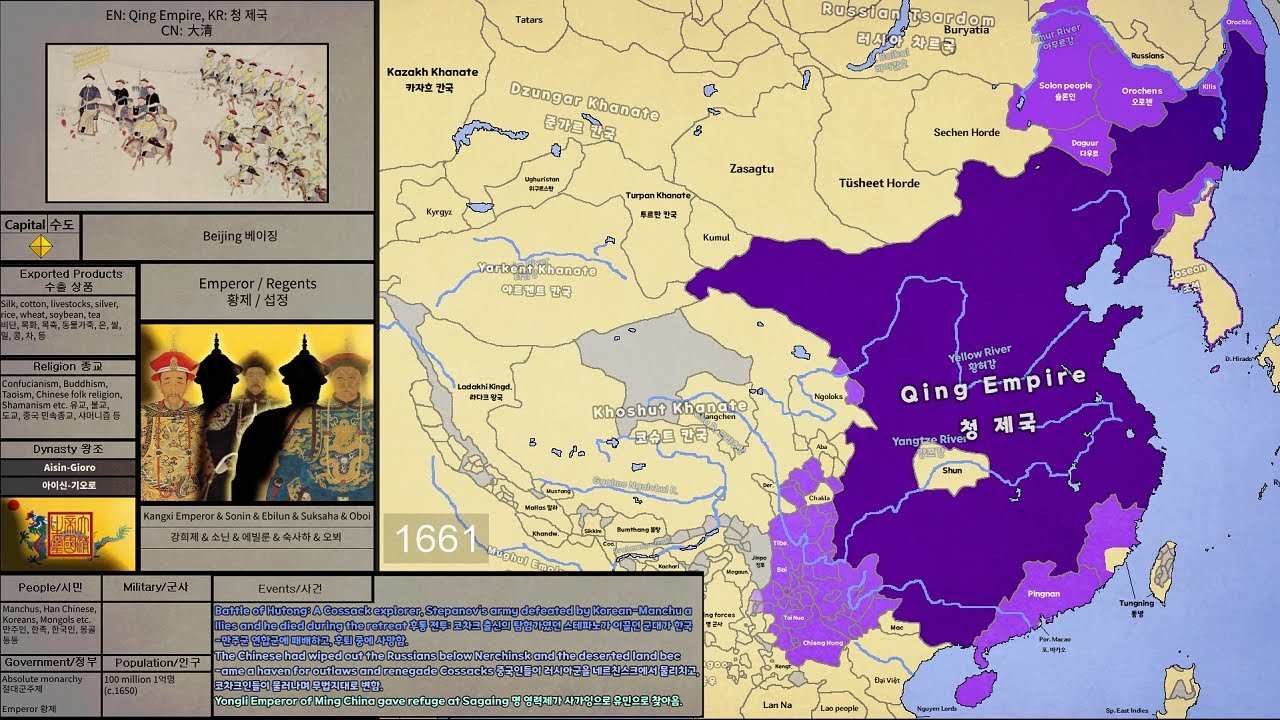 The History of Qing dynasty 청나라: Every year 매년 (1603-1912) - YouTube
