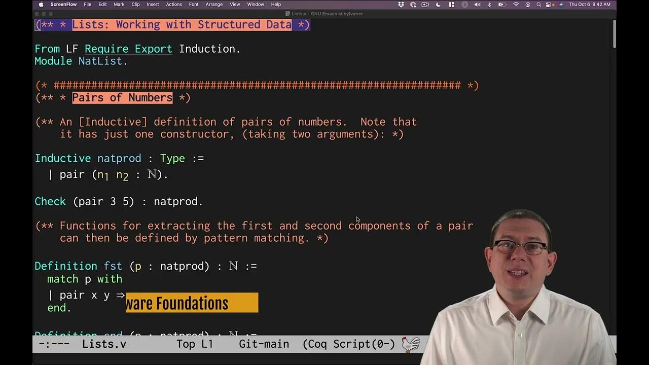 Pairs | Software Foundations in Coq | LF | Lists - YouTube