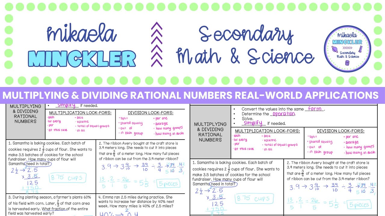 Multiplying and Dividing Rational Numbers Word Problems | 6th Grade ...