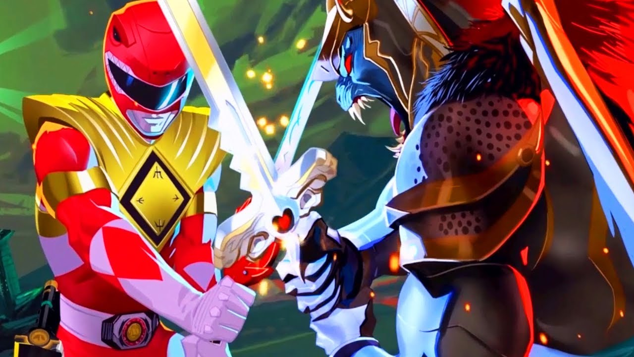 Red Dragon Shield Ranger VS Goldar Epic Battle - YouTube