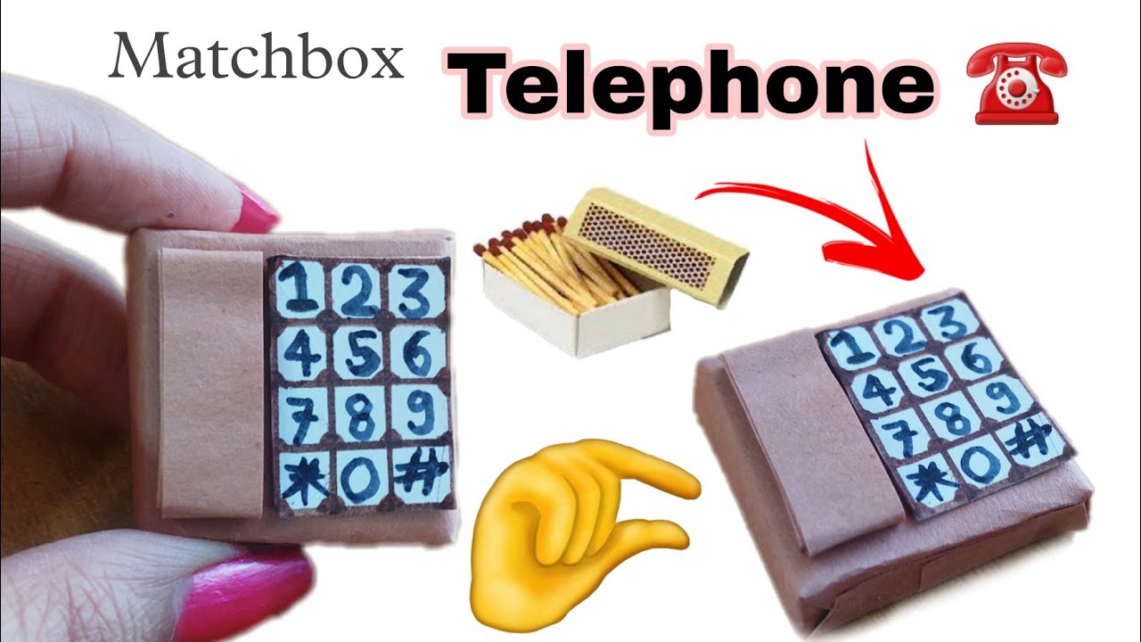 Miniature telephone ☎️ using matchbox | cardboard craft | trash to ...