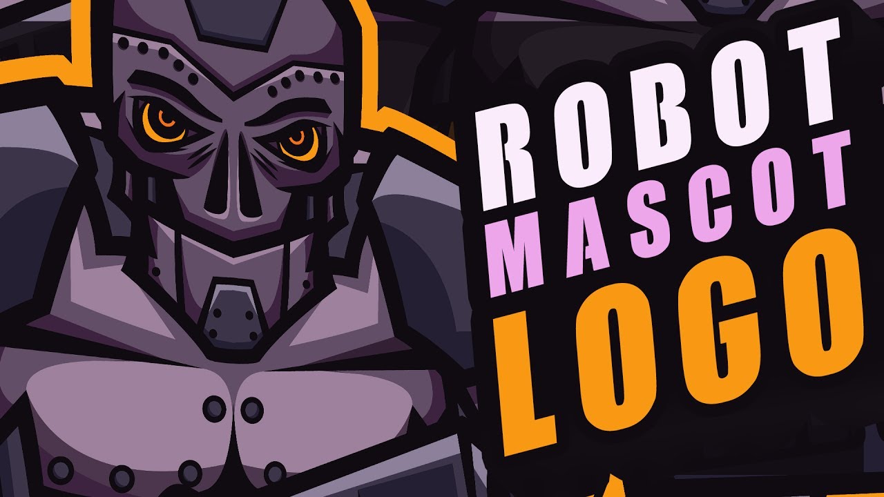 Adobe Illustrator • Logo MASCOT Illustration Robot - YouTube