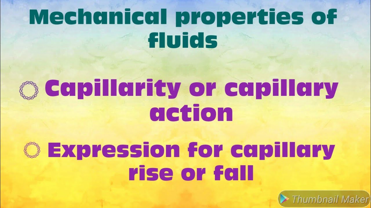Capillary action, rise or fall of liquid level inside the capillary ...