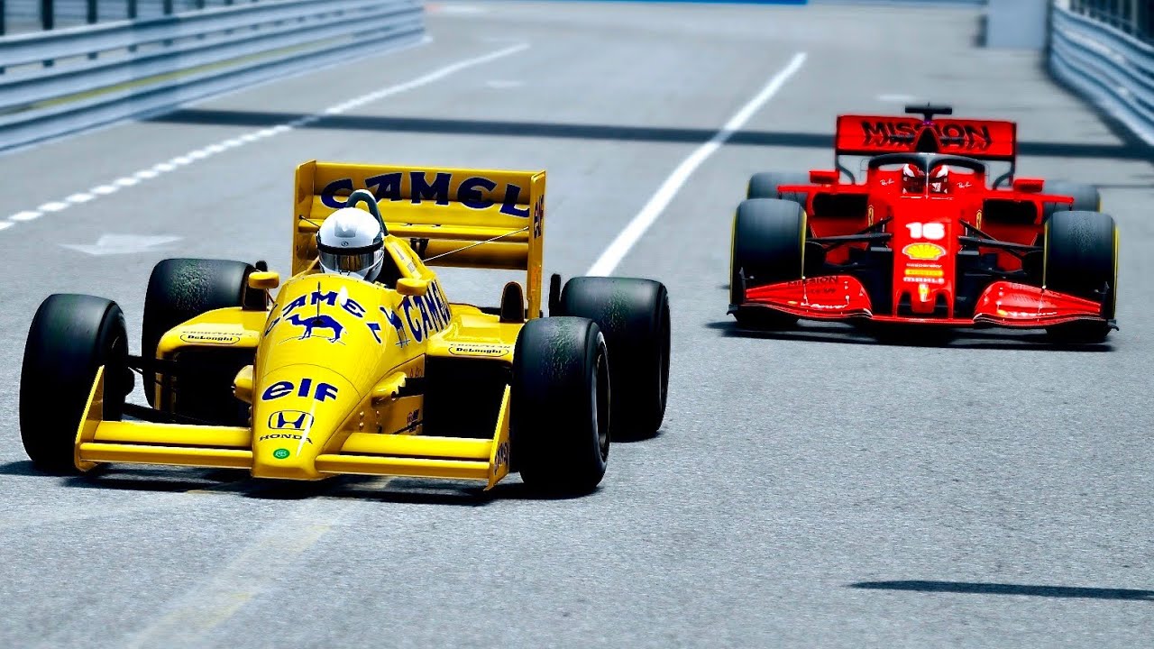 Ferrari F1 2020 vs Lotus F1 1987 at Monaco - YouTube