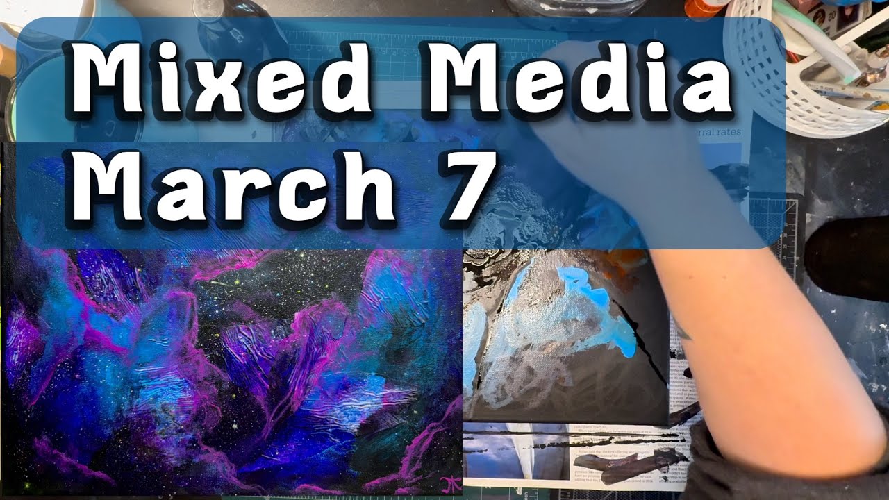 #MixedMediaMarch25 : 7 - Galaxy Painting with Acrylic Inks and Gel ...