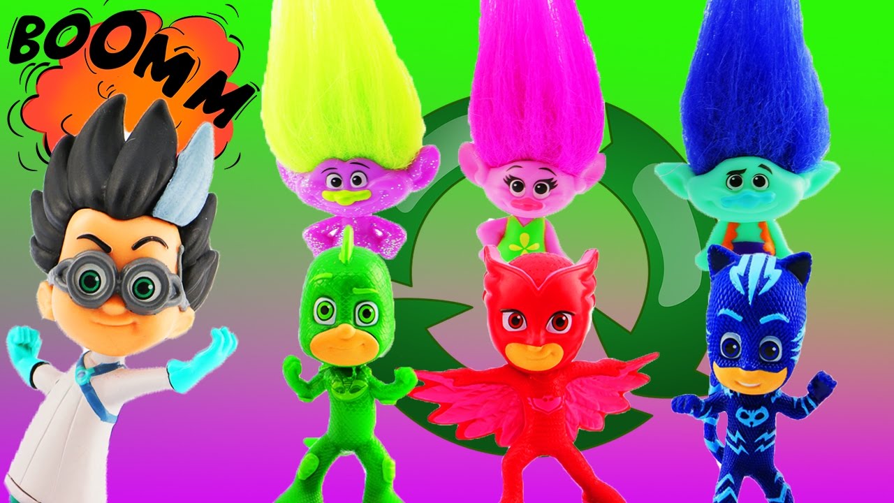 PJ Masks Trolls Movie Transformation where Romeo Transforms Owlette ...