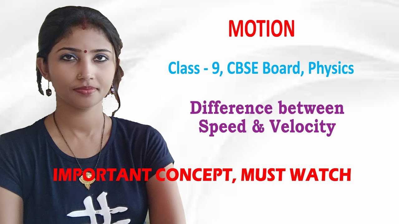 Difference Between Speed & Velocity, Class -9, Chapter -8, Motion (CBSE ...