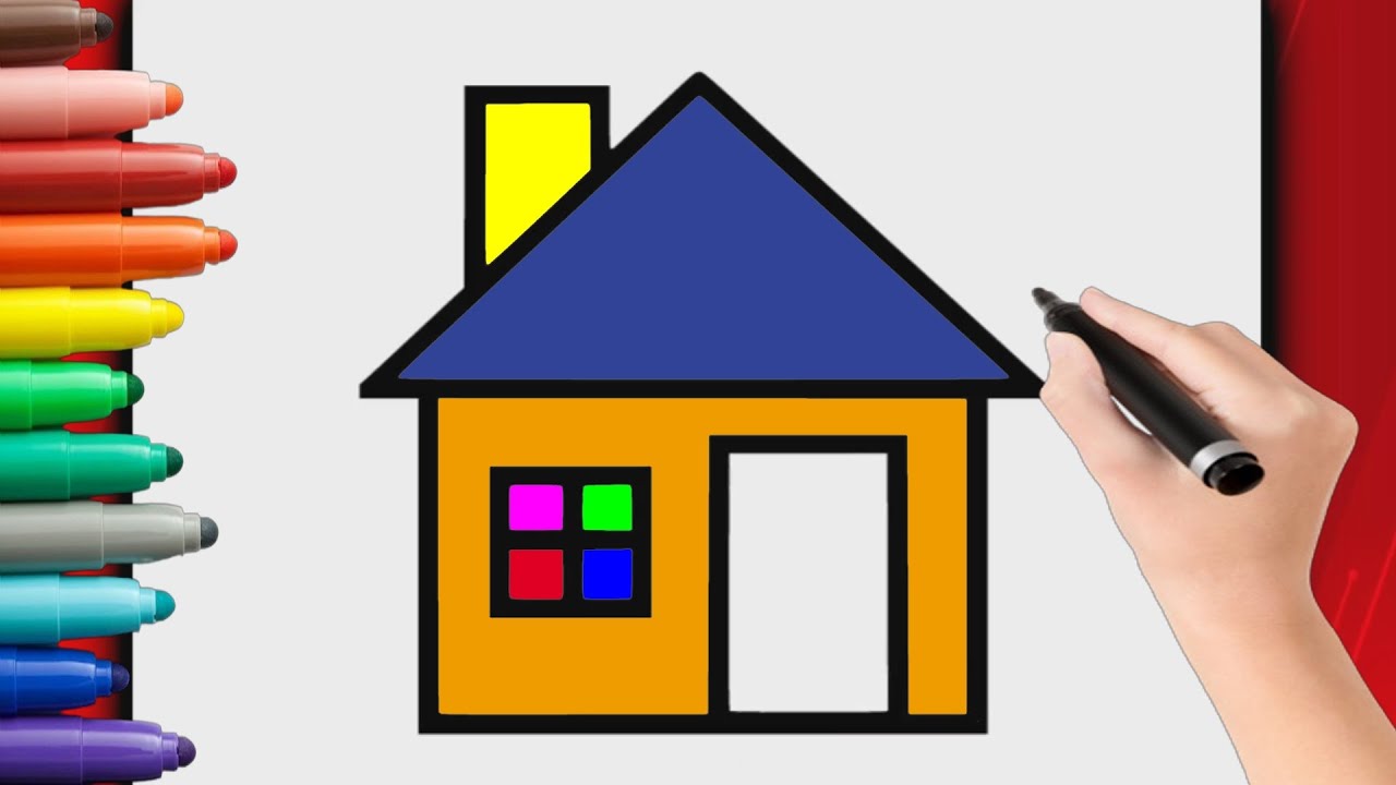 COMMENT DESSINER UNE MAISON SIMPLE ? TRÈS FACILE, ÉTAPE PAR ÉTAPE ...