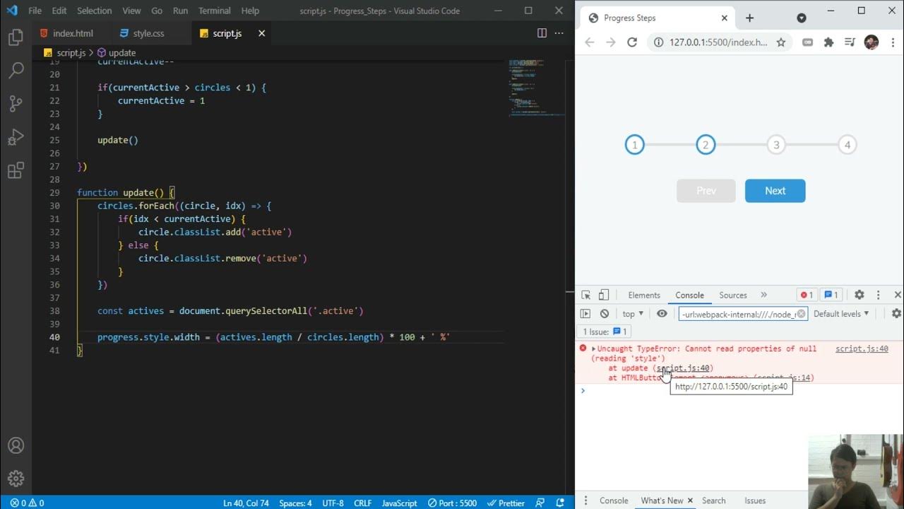 Progress Step in JavaScript (Coding Timelapse) - YouTube