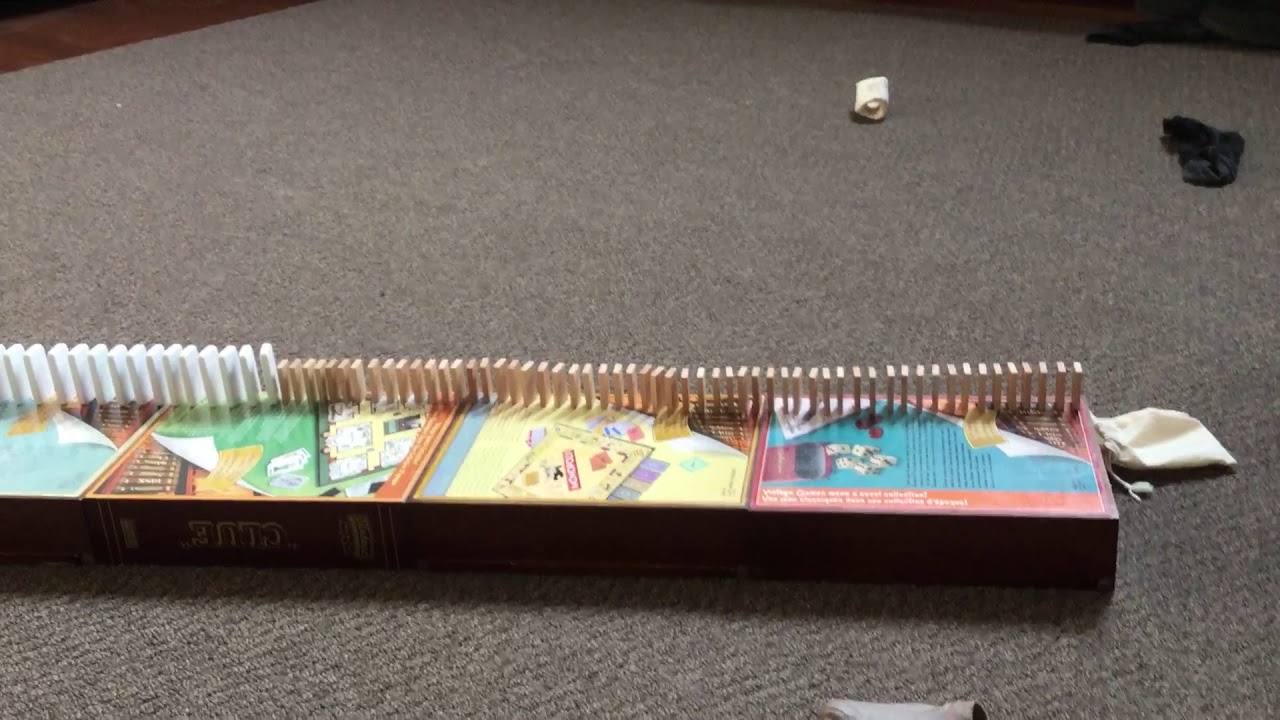 I think this is my longest domino line I ever made - YouTube