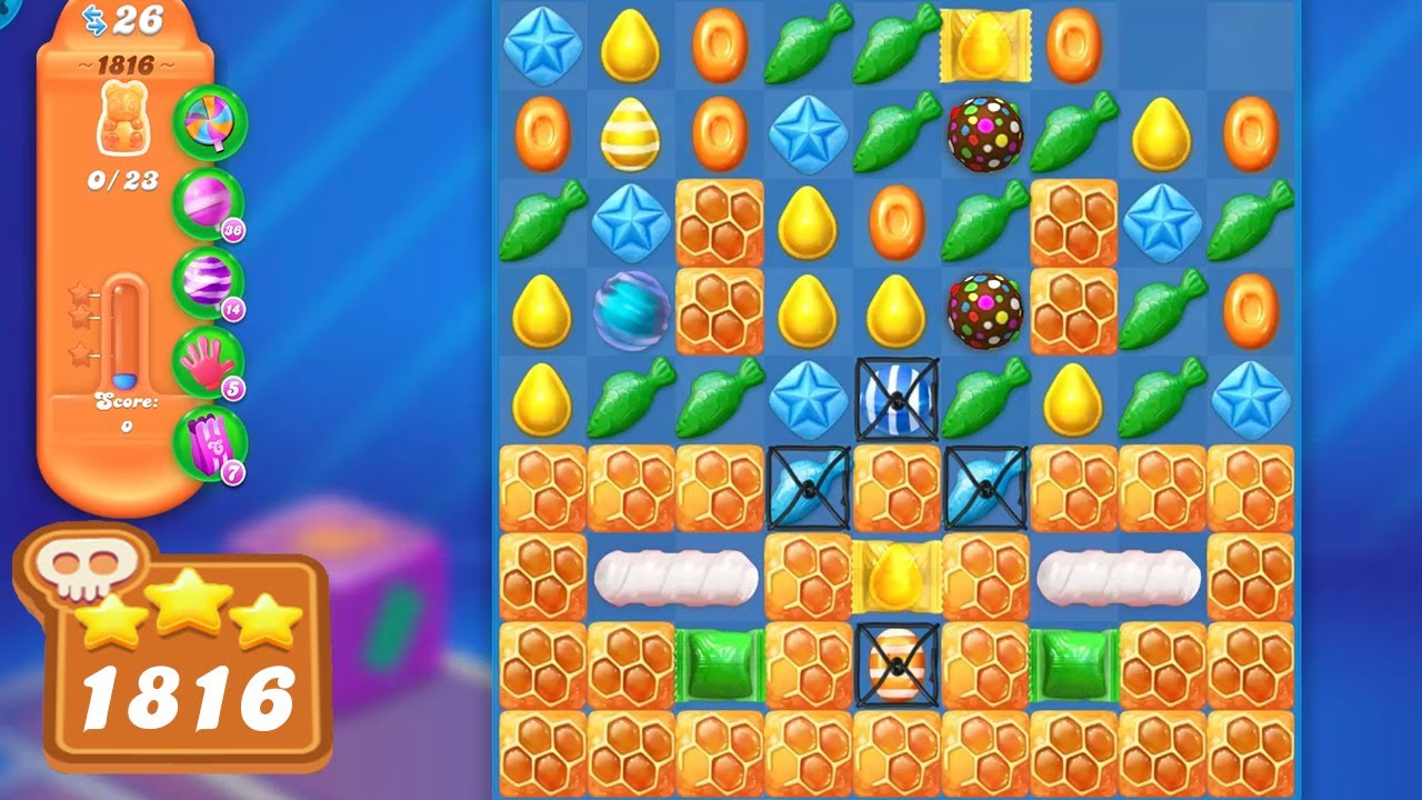 Candy Crush Soda Saga HARD Level 1816 || 3 Stars 🌟🌟🌟 - YouTube