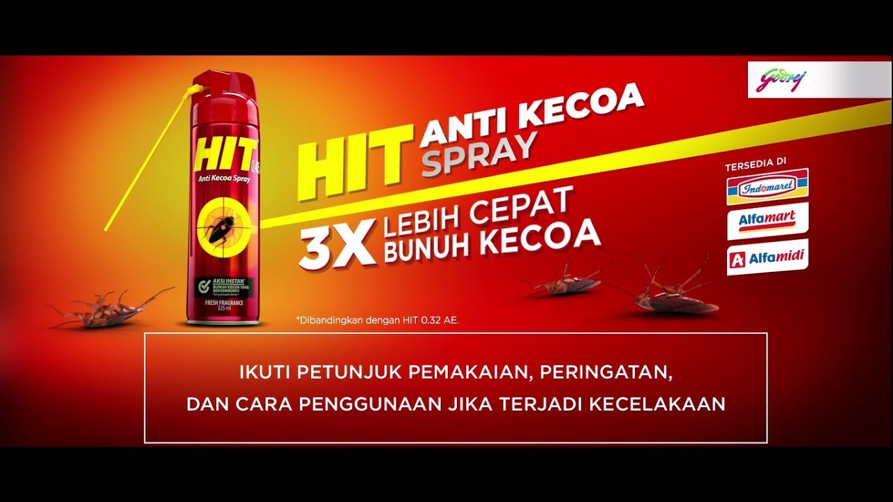 HIT Anti Kecoa Spray - 3x Lebih Cepat Bunuh Kecoa! - YouTube