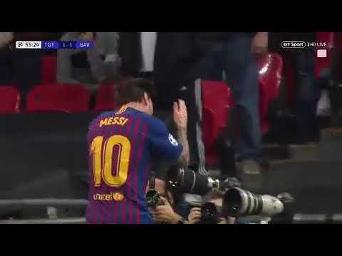 Messi jubilation vs Tottenham - YouTube