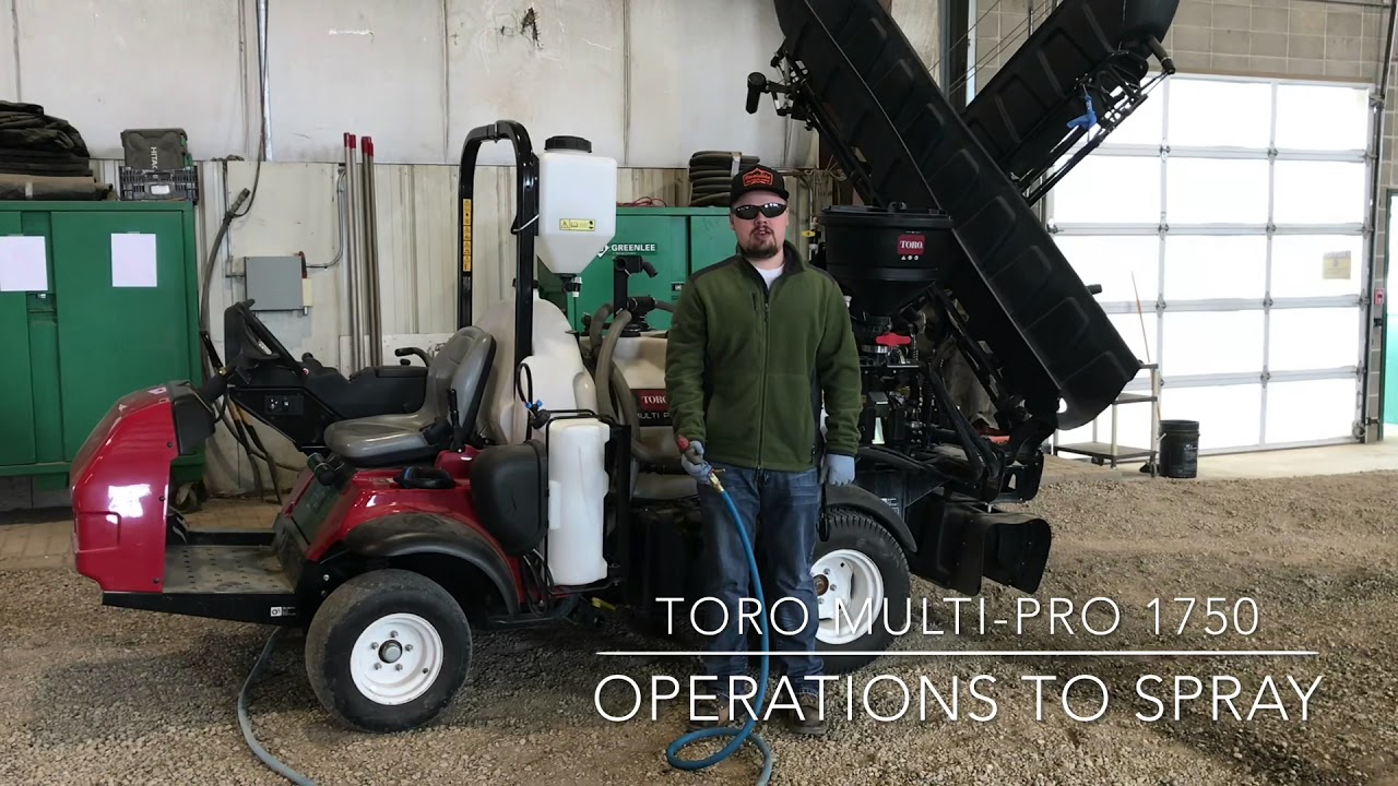 Toro Multi-Pro 1750 Sprayer - Operations to spray - YouTube