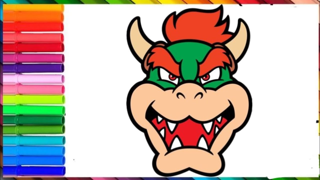 Bowser Drawing for Kids🐢Easy Drawing Painting Bowser step by step/Draw ...