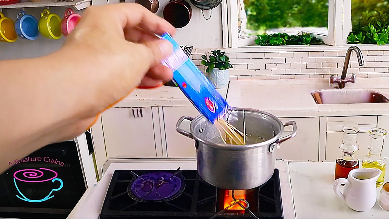 SALMON AND PASTA [ MINI REAL FOOD COOKING] MINIATURE COOKING | Kitchen ...