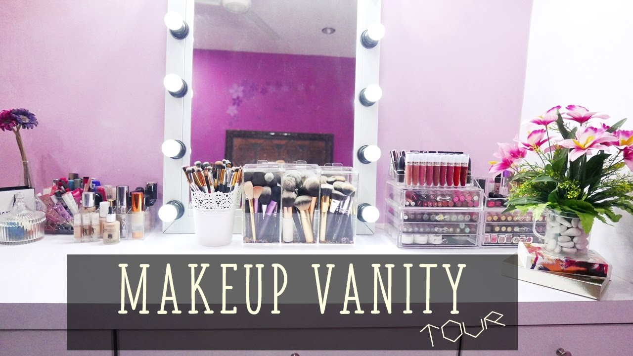 My Makeup Vanity & Makeup Collection Tour || NurFatinZakki - YouTube