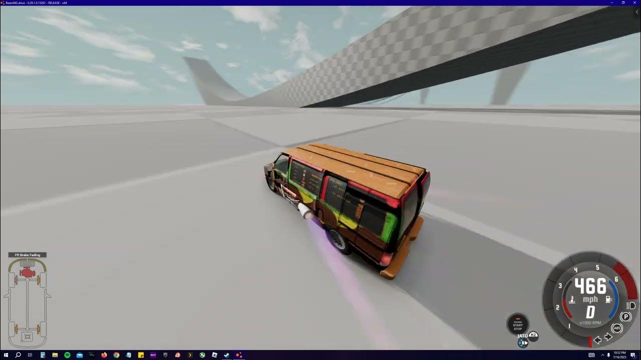 BeamNG creative action - Rocket Van doing a hard landing - ouch! - YouTube