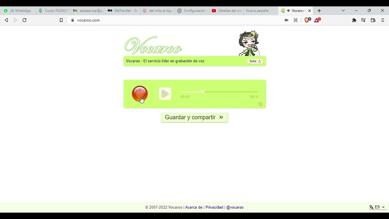 Vocaroo Grabadora de voz en línea - YouTube