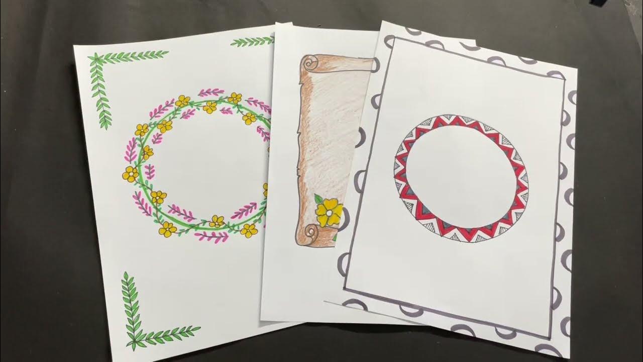Three Easy and Beautiful Page Border Design | Chart Border Design ...
