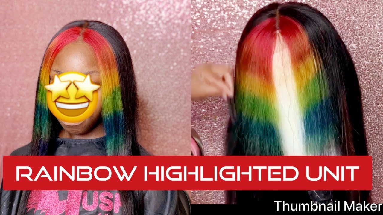 Rainbow Highlights Tutorial Watch me Work - YouTube