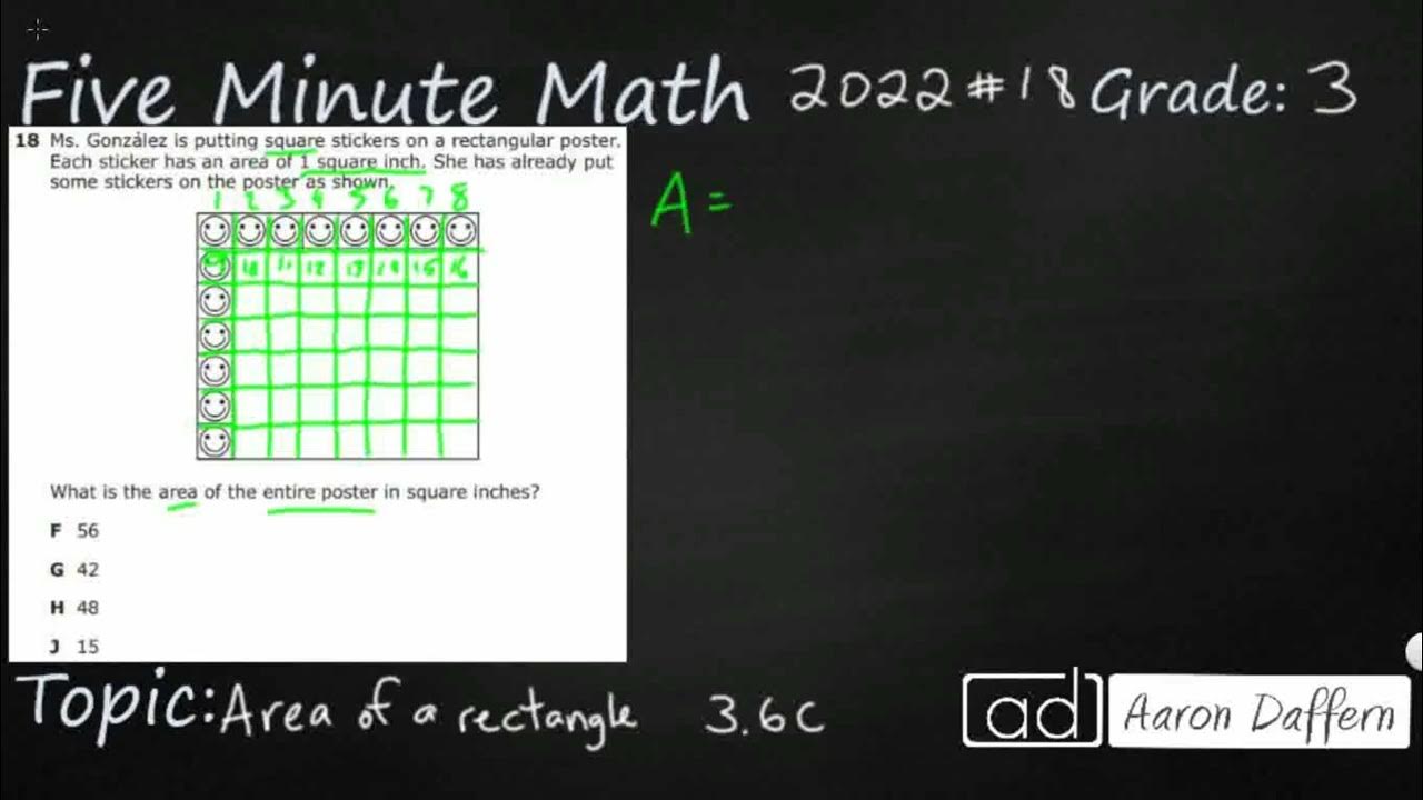 3rd Grade STAAR Practice Area of a Rectangle (3.6C - #10) - YouTube