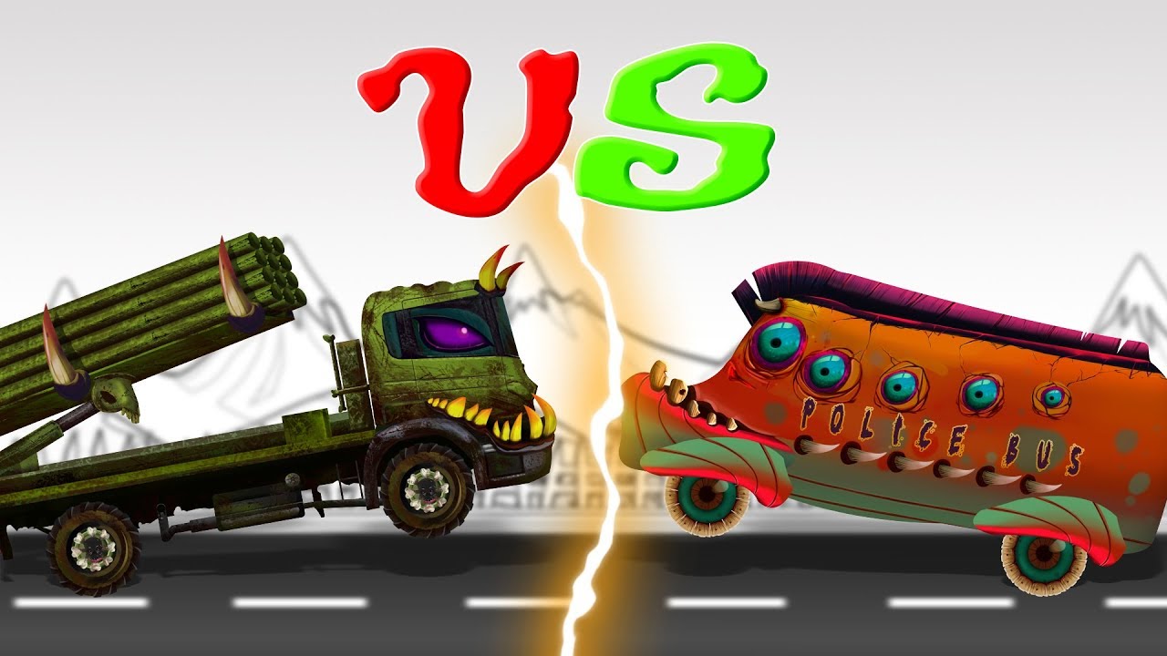 Scary VS Scary | Police Bus | Army Rocket Launcher - YouTube
