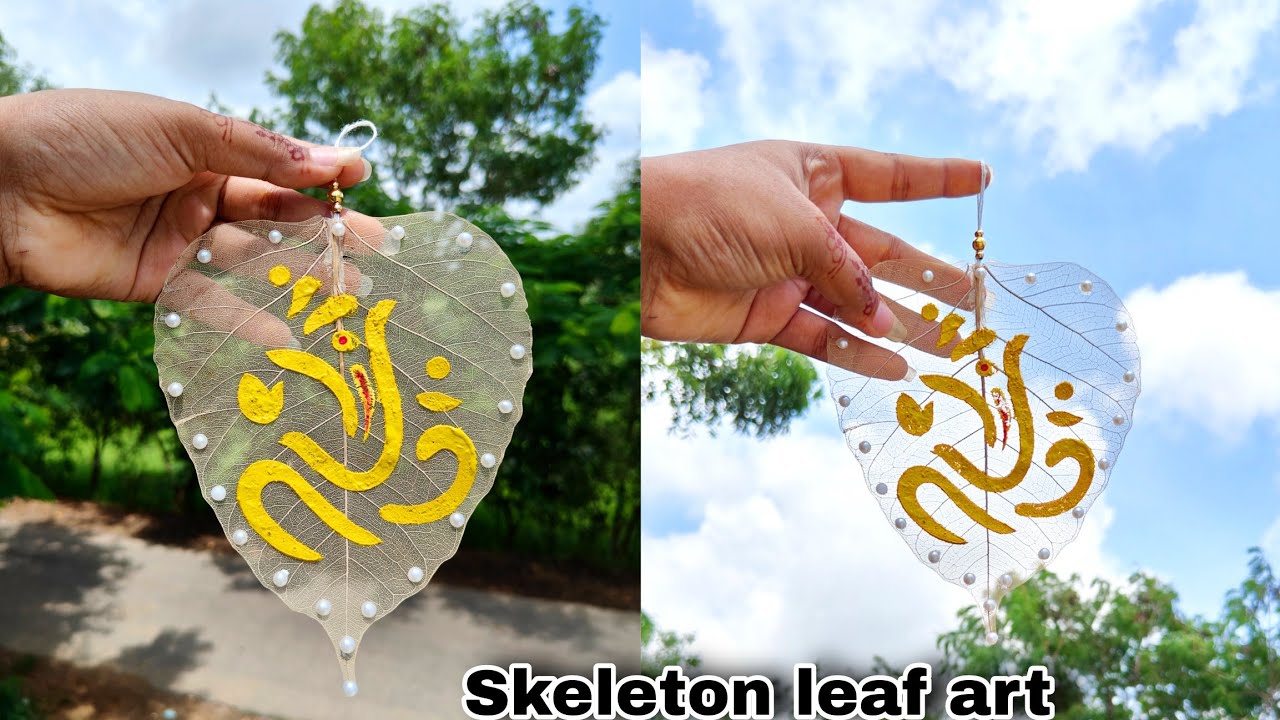 How to make Ganesh ji with Peepal leaf Skeleton / Ganesha Chaturthi ...