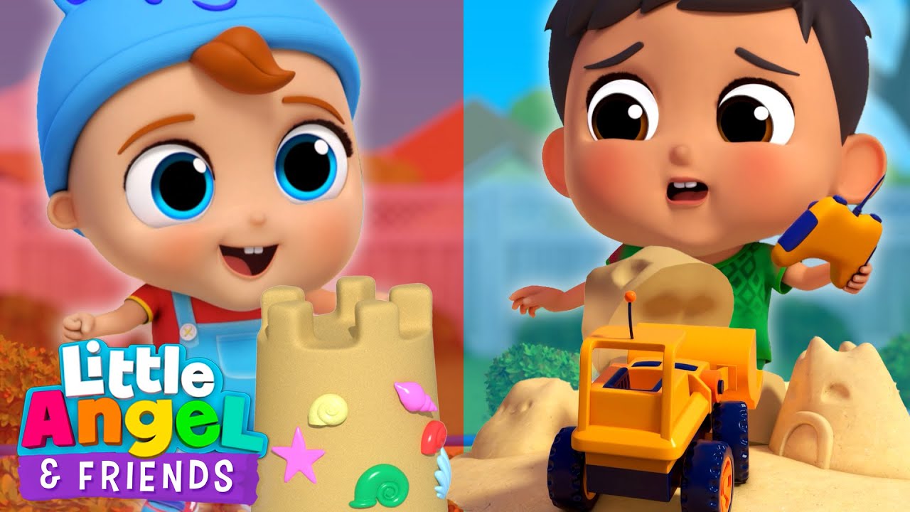 Baby John vs Manny - Sandcastle Playground Competition | Little Angel ...
