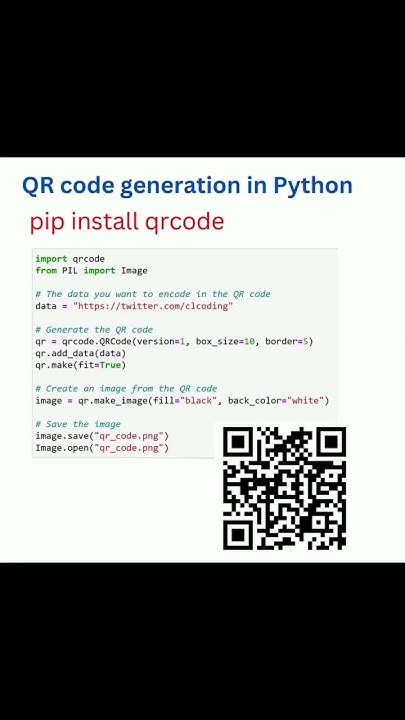 QR code generation in python #coding #python #ai #webdevelopment #shortfeed #shorts - YouTube