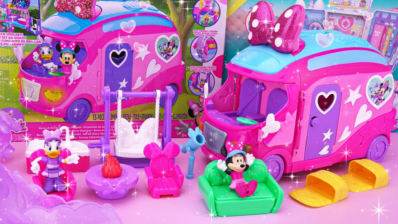1H Satisfying with Unboxing Disney Minnie Mouse Toys Collection, Camper ...