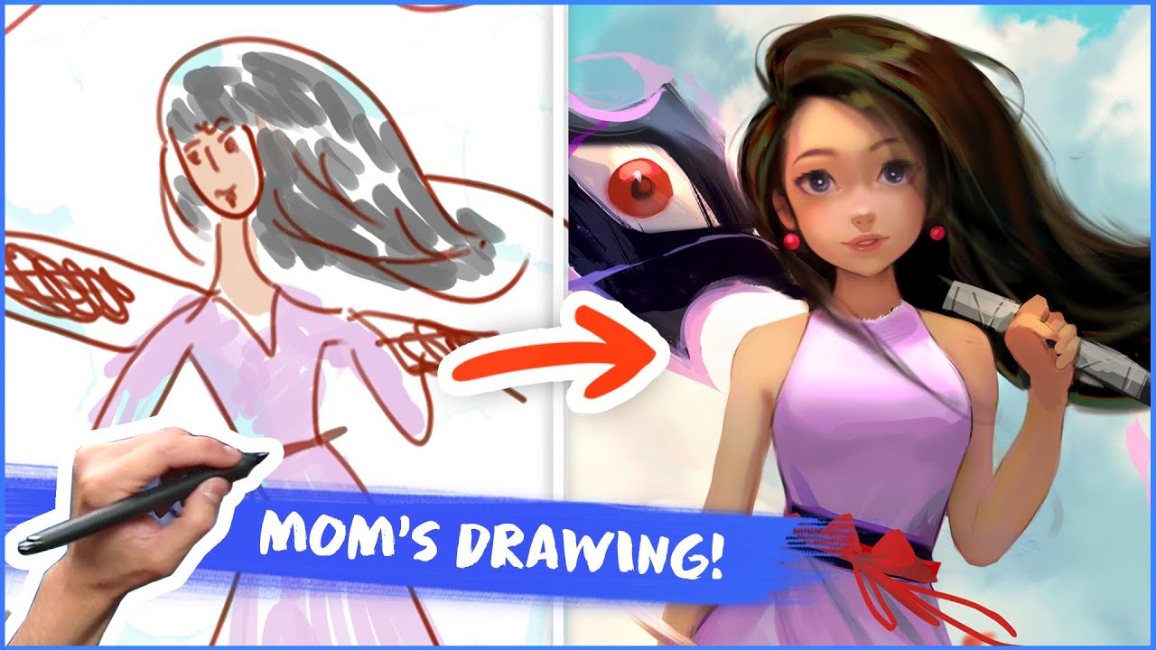 DRAWING MY MOM'S ORIGINAL ANIME SERIES! - YouTube