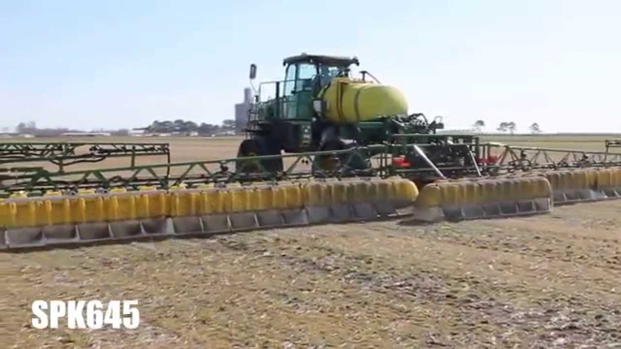 Self-Propelled Sprayer with Broadcast Spray Hoods - YouTube