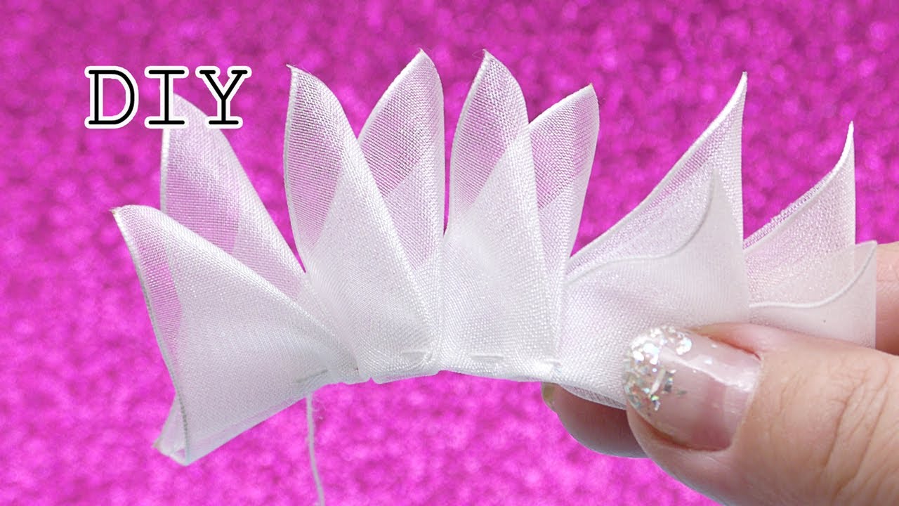 Easy and Beautiful Flower from Organza - YouTube