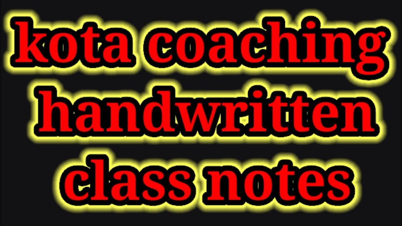 Continuity Kota class notes for IIT jee | Kota handwritten class notes ...