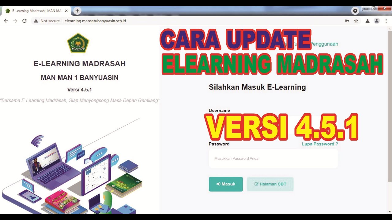 CARA UPDATE ELEARNING MADRASAH VERSI 4.5.1 - YouTube